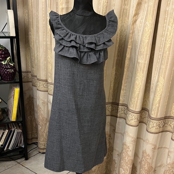 Dresses | Elegant Gray Ruffle Dress | Poshmark